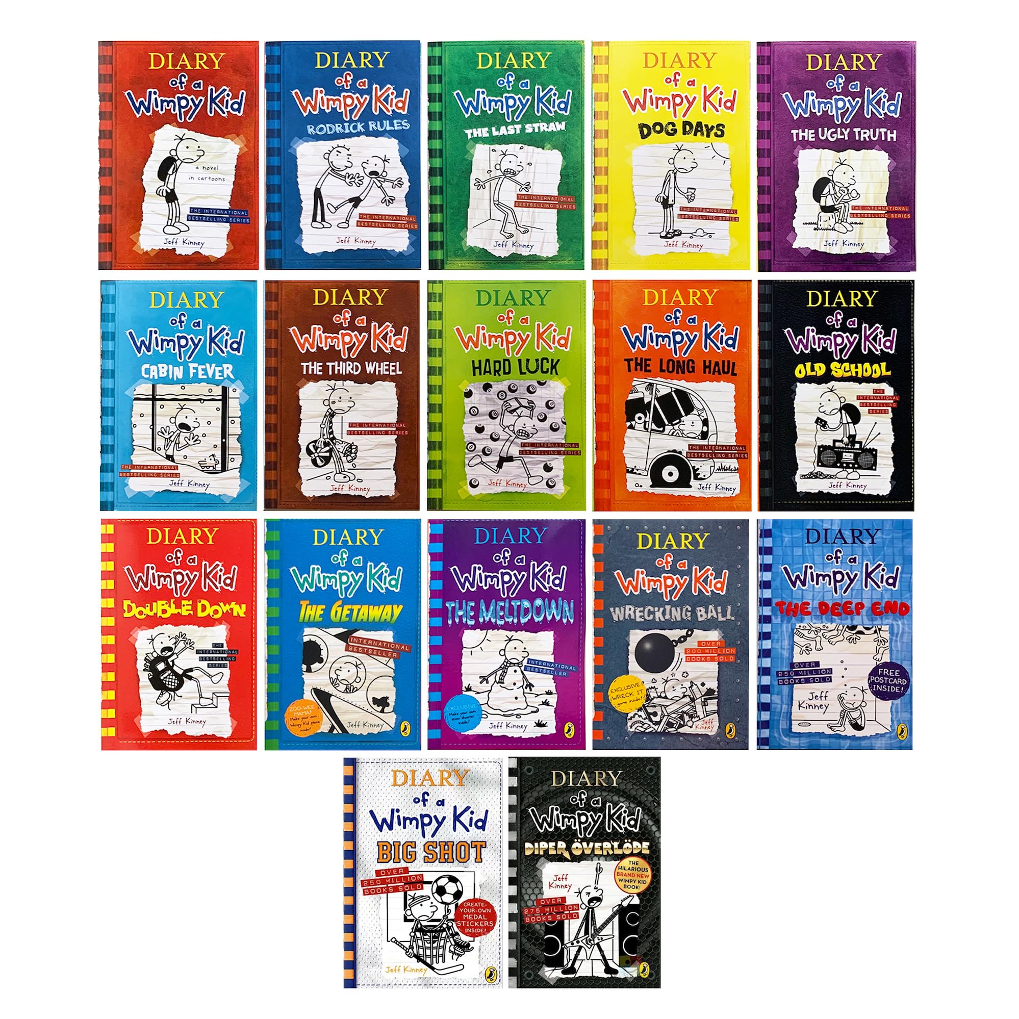 A Library of a Wimpy kid 1-17 Boxed Set Complete Original Full Series ...
