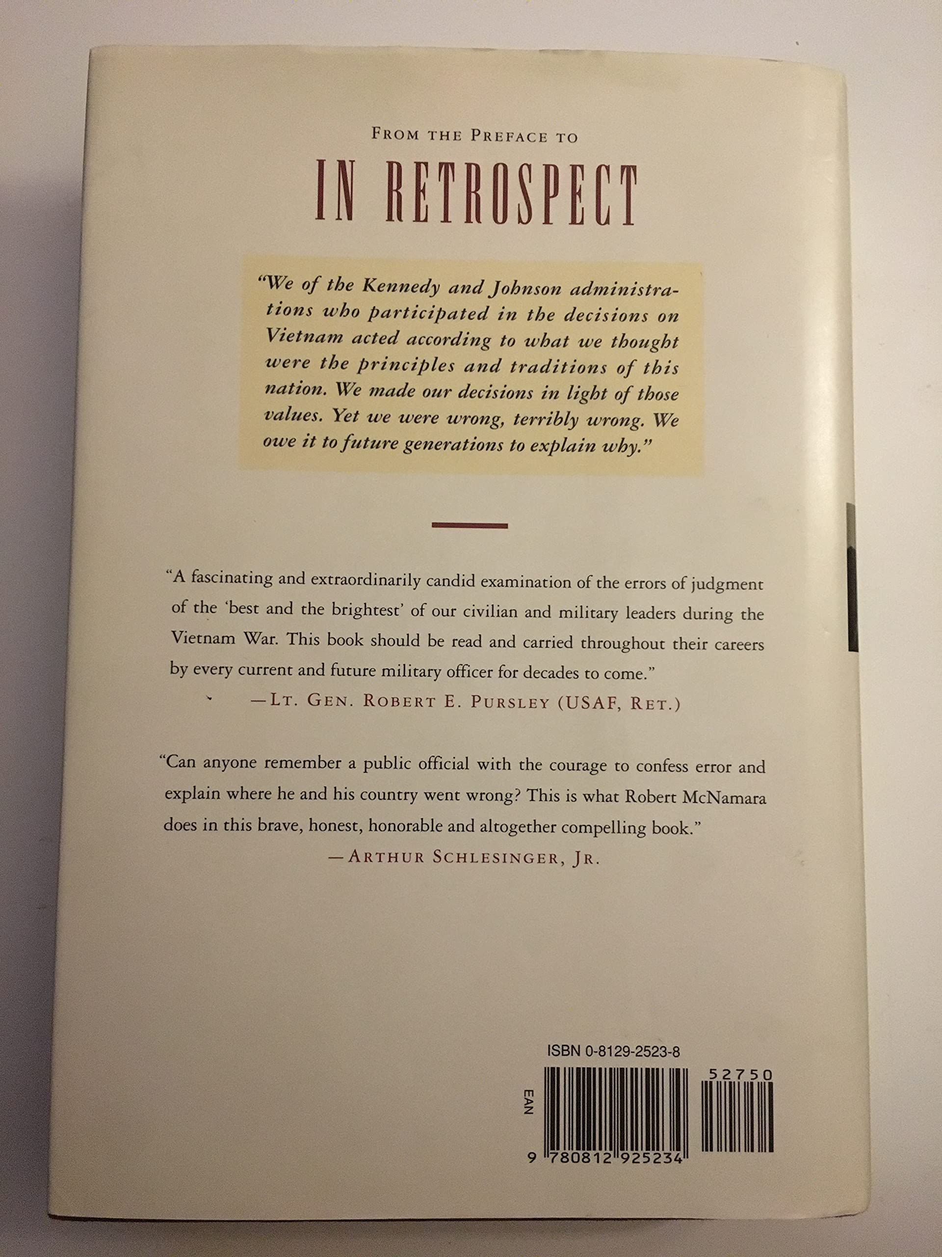 In Retrospect by McNamara, Robert S. [Hardcover] by Robert S. McNamara ...