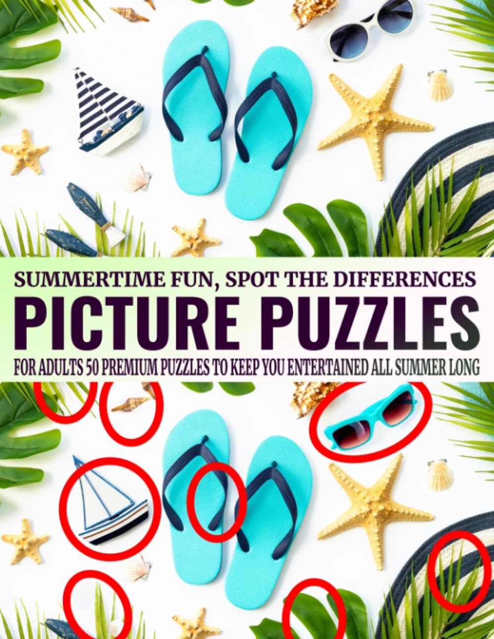 Summertime Fun, Spot the Differences Picture Puzzles for Adults: 50 ...