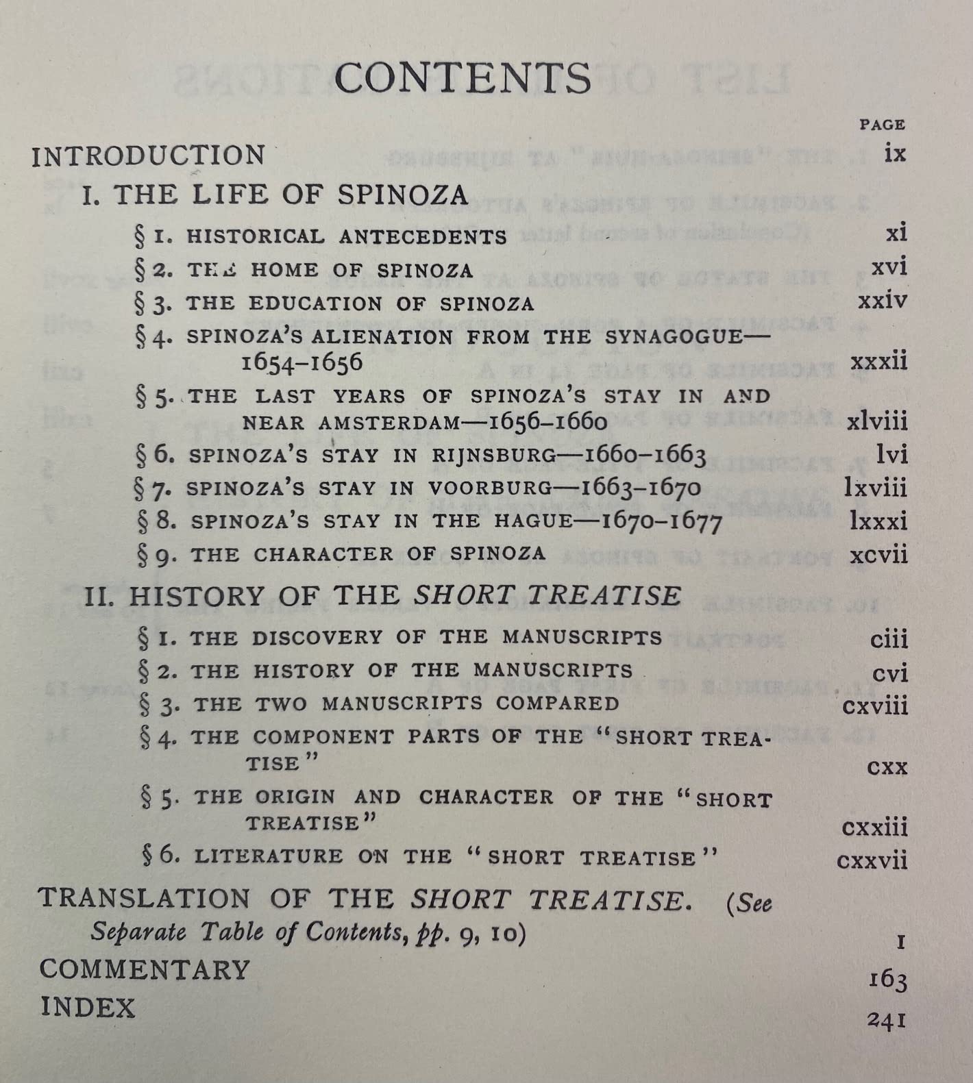 Spinoza's Short Treatise on God, Man & His Well-being. Translated and edited, with an ...