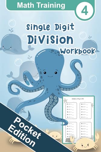 Math Training 4 Pocket Edition - Single Digit Division Workbook: Number ...