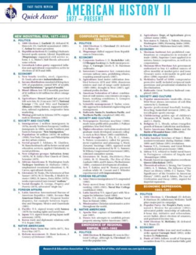American History 2 - Rea's Quick Access Reference Chart by Kymberl ...
