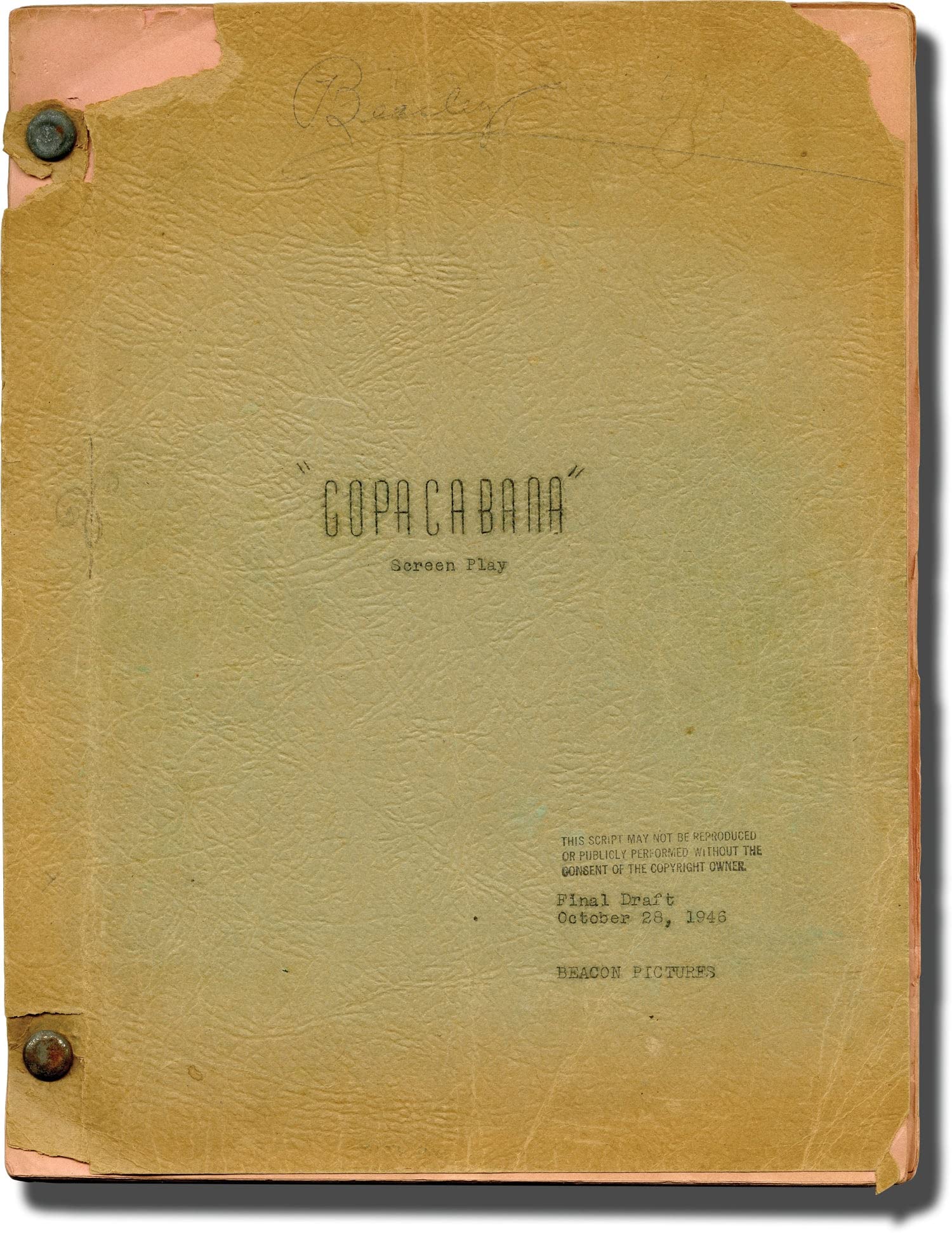 Copacabana by Carmen Miranda (starring); Alfred E. Green (director ...