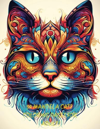 50 Mandela Cats coloring pages for Adults: Make Cat art by Rick ...