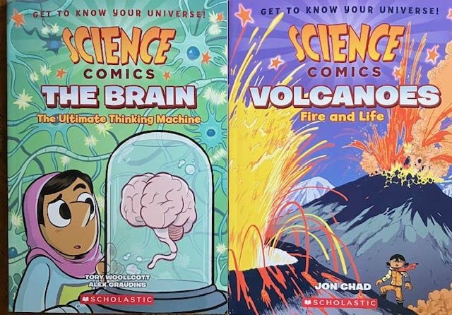 Science Comics: 2 Book Set - The Brain: The Ultimate Thinking Machine & Volcanoes: Fire and Life ...