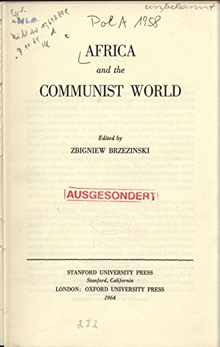 Africa and the Communist World by Zbigniew Brzeziński | Goodreads