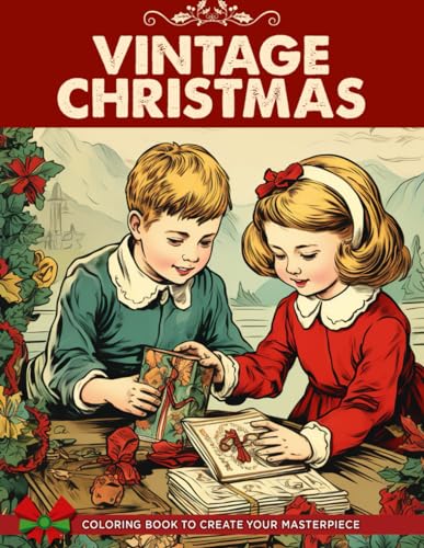 Vintage Christmas Coloring Book: Holidays Coloring Book for Adults ...