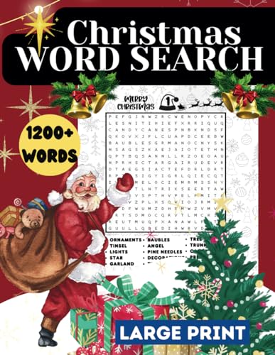 Christmas Word Search Large Print: Christmas Themed Word Search Puzzle ...