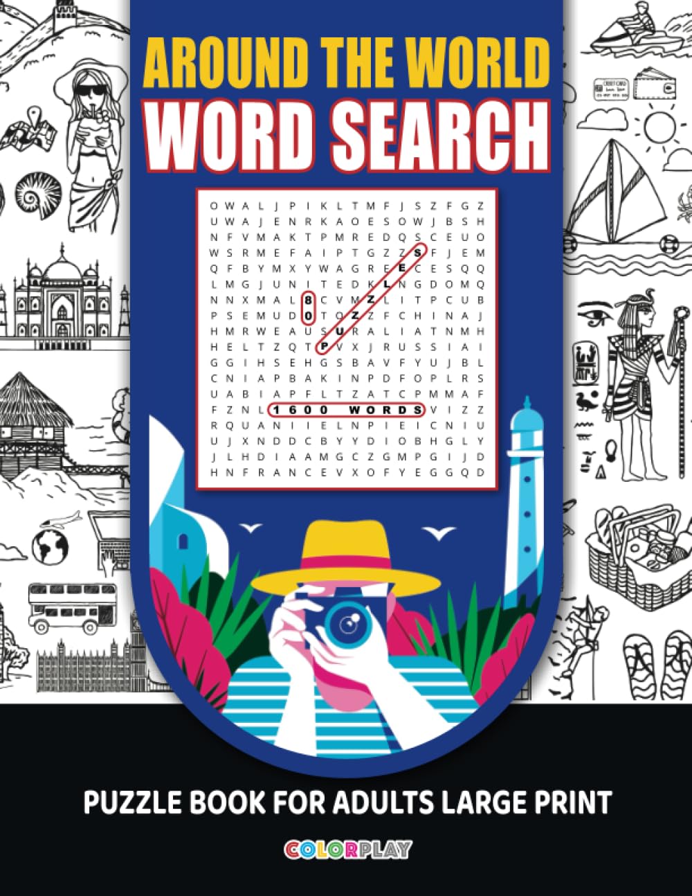 Around The World Word Search Puzzle Book for Adults Large Print ...
