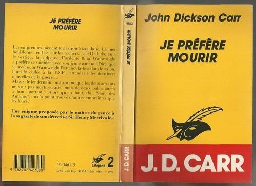 Je préfère mourir by Carr John | Goodreads