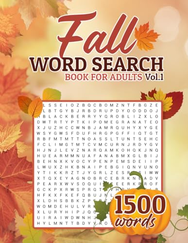 Fall Word Search: Autumn Themed Brain Workout for Adults by Tree Bird ...