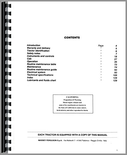 Massey Ferguson 374GE Tractor Operators Manual by Massey Ferguson ...