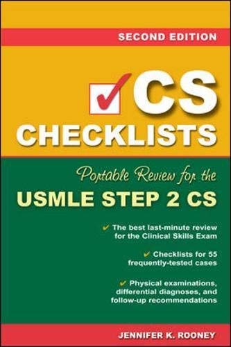 CS Checklists: Portable Review for the USMLE Step 2 CS, Second Edition ...