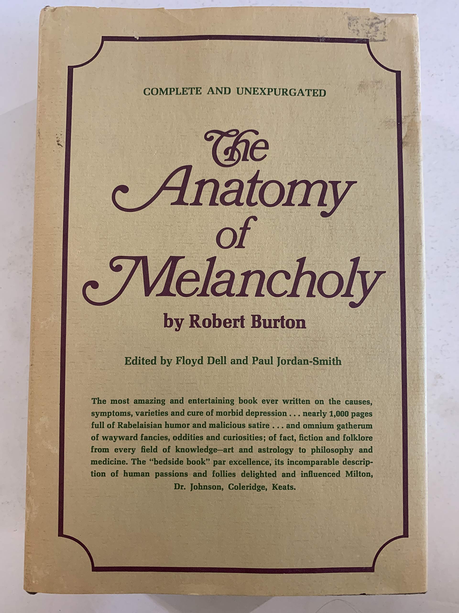 The Anatomy of Melancholy, 2 vols by Robert Burton | Goodreads