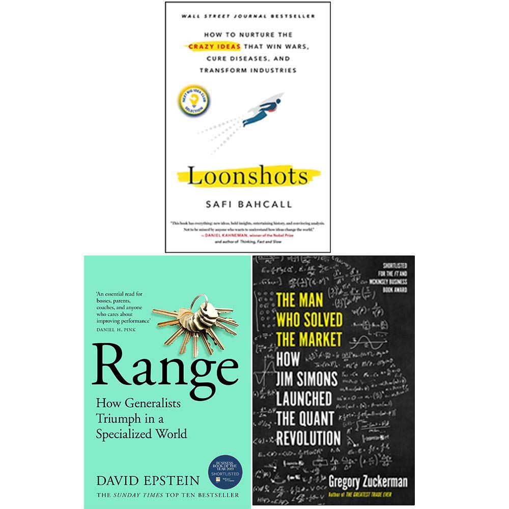 Loonshots, Range, The Man Who Solved the Market [Hardcover] 3 Books ...