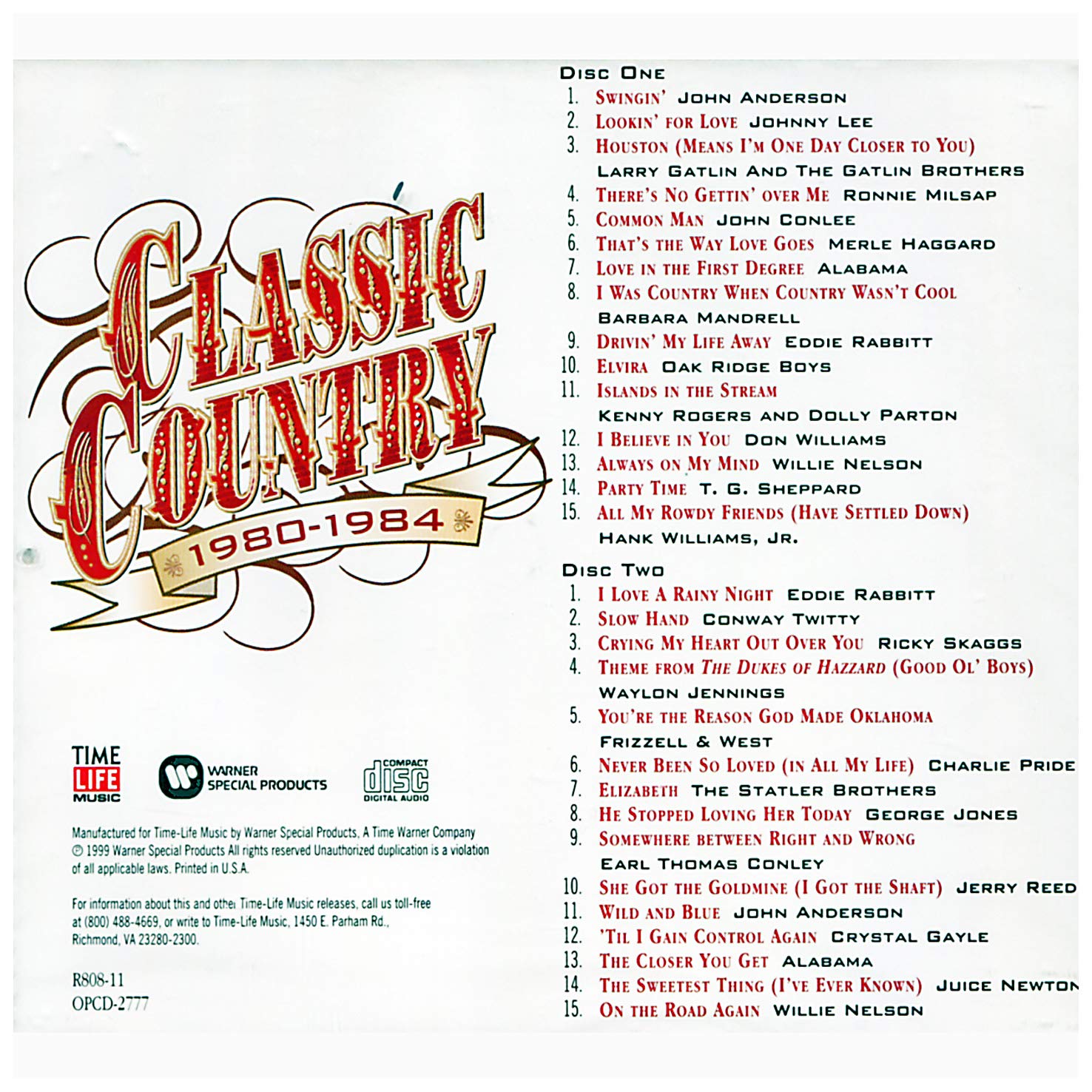 Classic Country 1980 - 1984 Time Life 2 CD Set by Time-Life Books ...