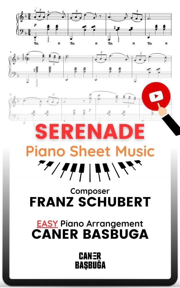 Serenade - Schubert | Easy Piano Arrangement by Caner Basbuga | Intermediate Piano Sheet Music ...