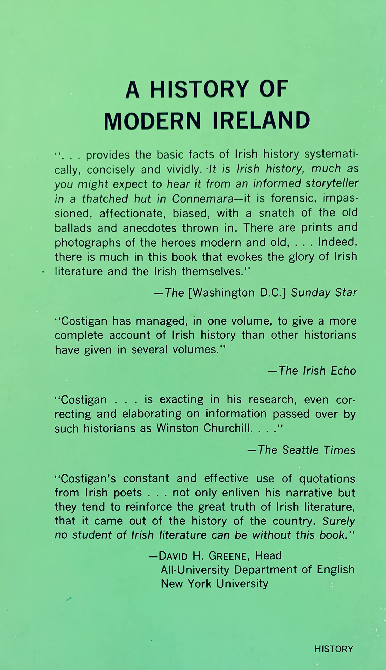 History of Modern Ireland With a Sketch by Giovanni Costigan | Goodreads