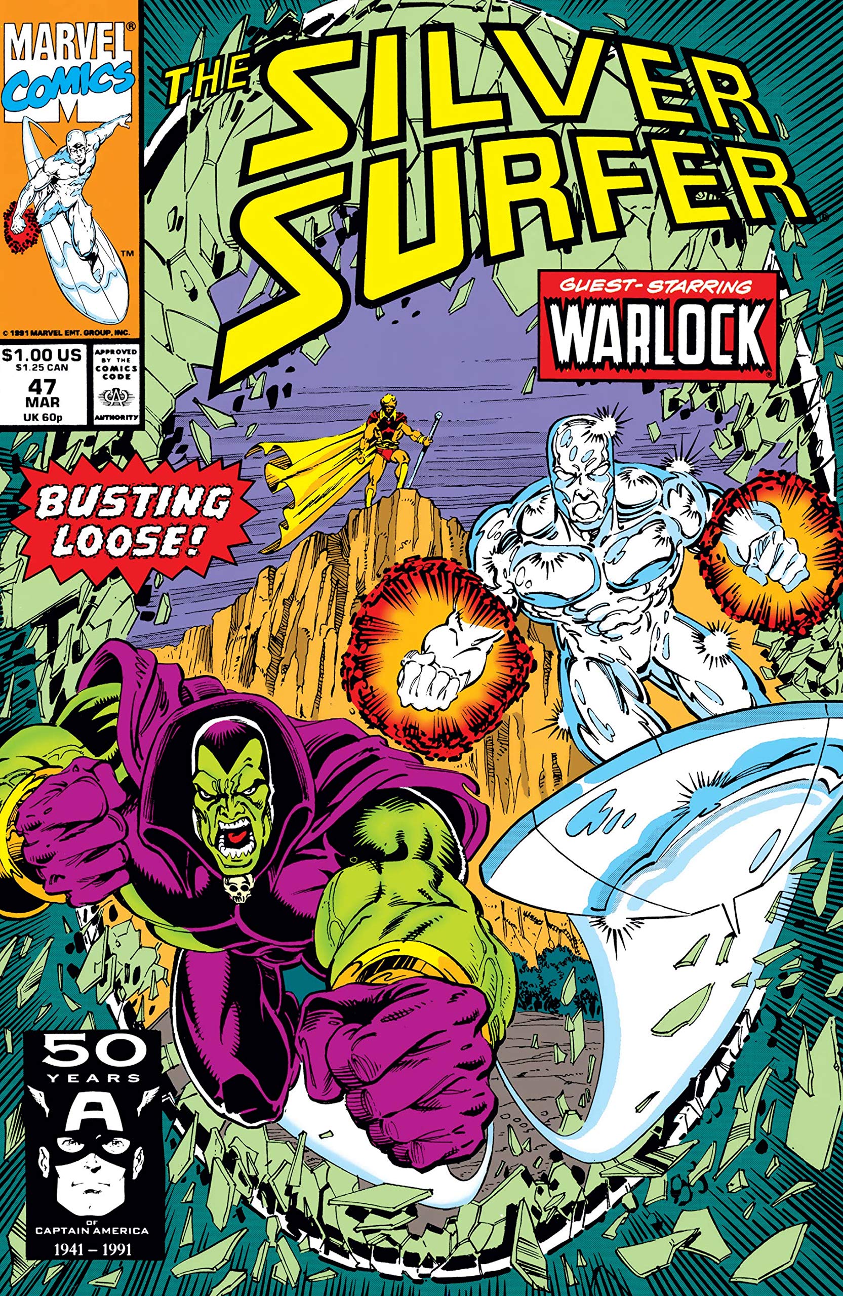 The Silver Surfer, Vol. 3, No. 47, Mar. 1991, Adam Warlock, Protector ...