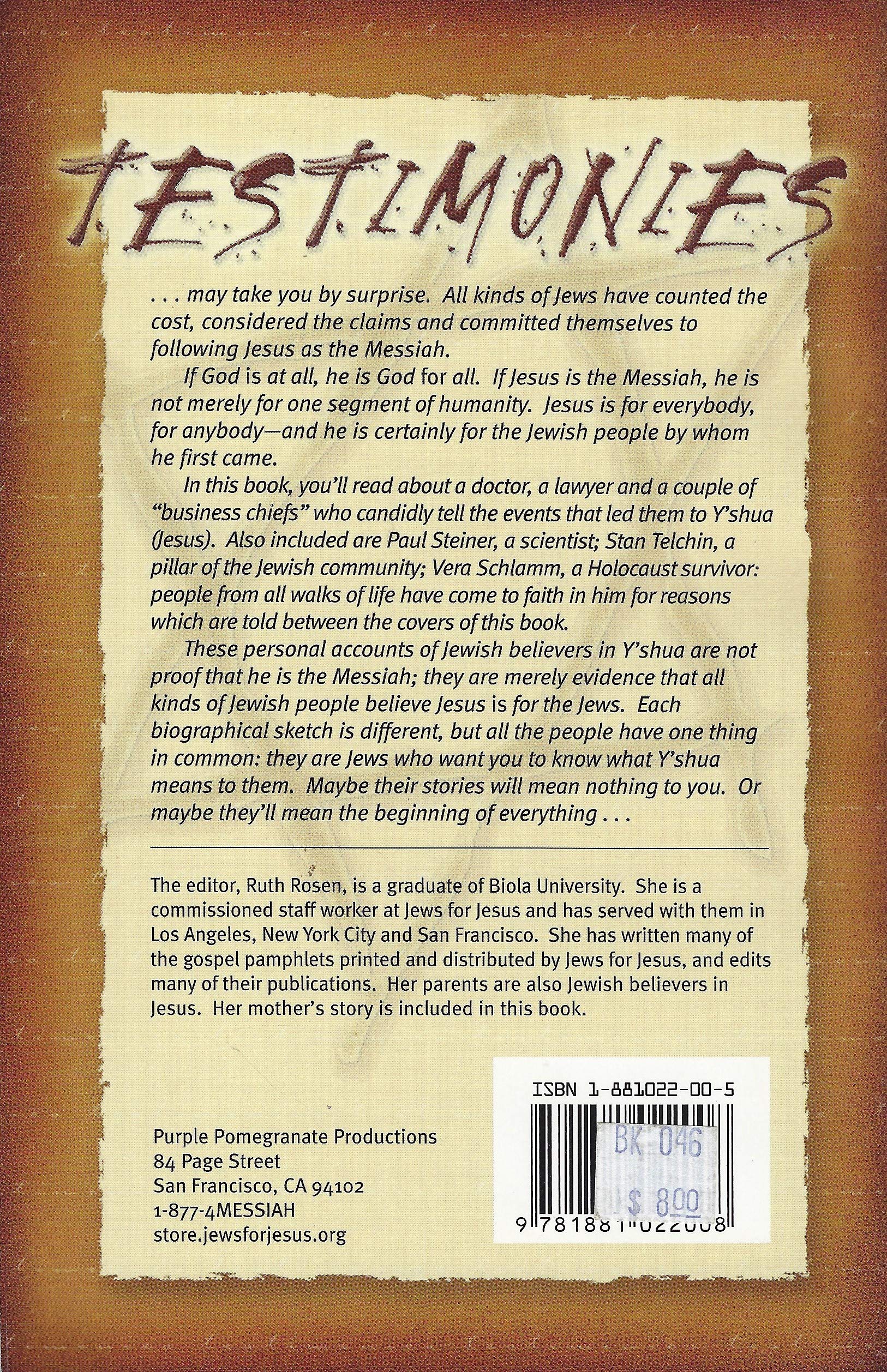 Testimonies of Jews Who Believe in Jesus by Ruth Rosen | Goodreads