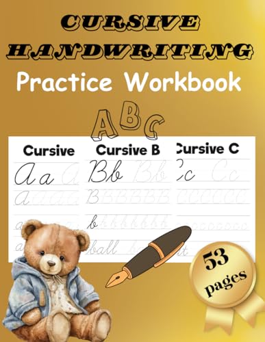 Cursive Handwriting Practice Workbook: Book For Children To Practice ...