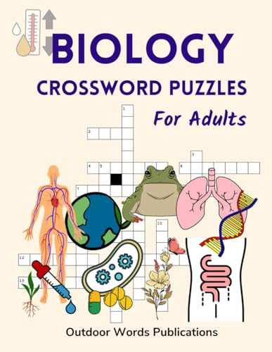 Biology Crossword Puzzles For Adults: Medium Level Puzzle Book for Fans ...