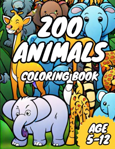 Zoo Coloring Book: Zoo Coloring Book For Kids 5-12 by Lock Press ...