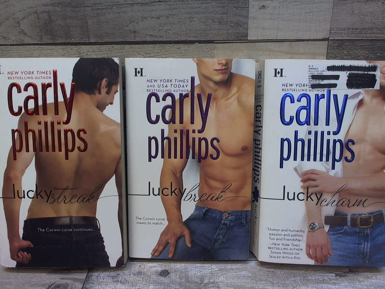 Carly Phillips 4 Books Set: Lucky Break /Lucky Charm /Sealed with a ...