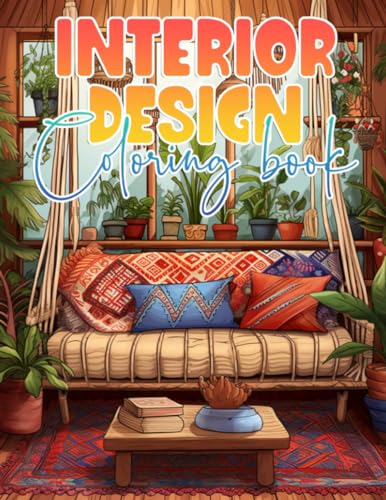 Interior Design Coloring Book: 40 Dream Room Designs Drawing Book ...