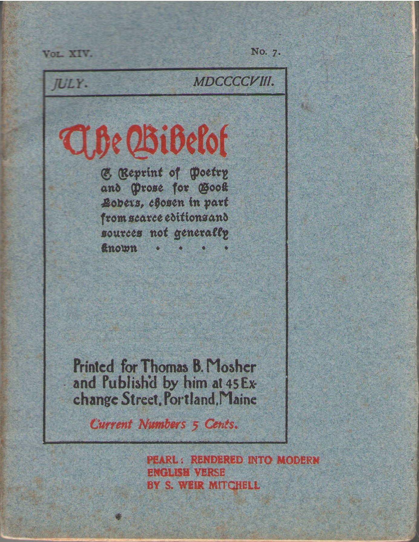 Pearl : Rendered into Modern English Verse (in) The Bibelot / Vol. XIV ...
