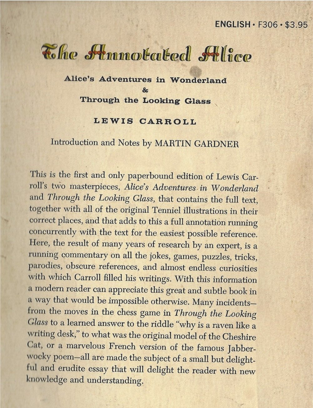 The Annotated Alice: Alice's Adventures in Wonderland & Through the Looking Glass by Lewis ...