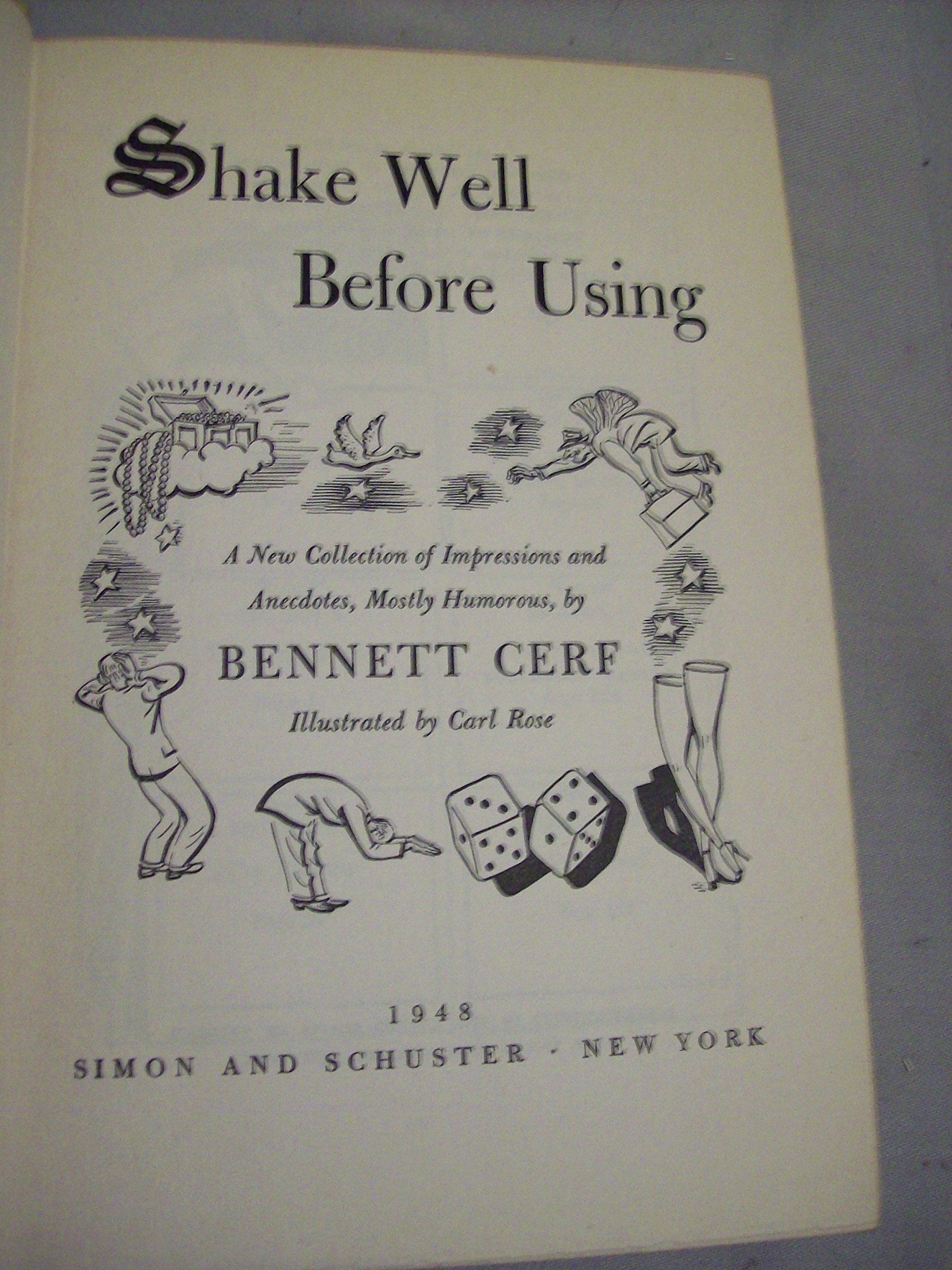 Shake Well Before Using by Bennett Cerf | Goodreads