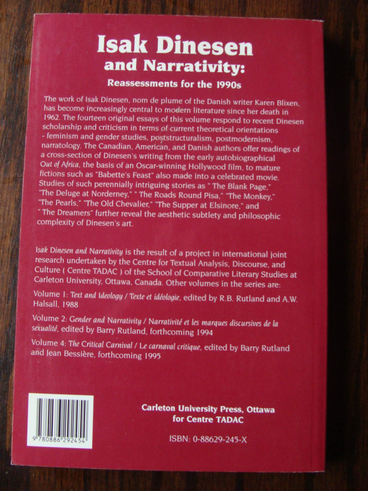Isak Dinesen and Narrativity (Textual Analysis, Discourse and Culture ...