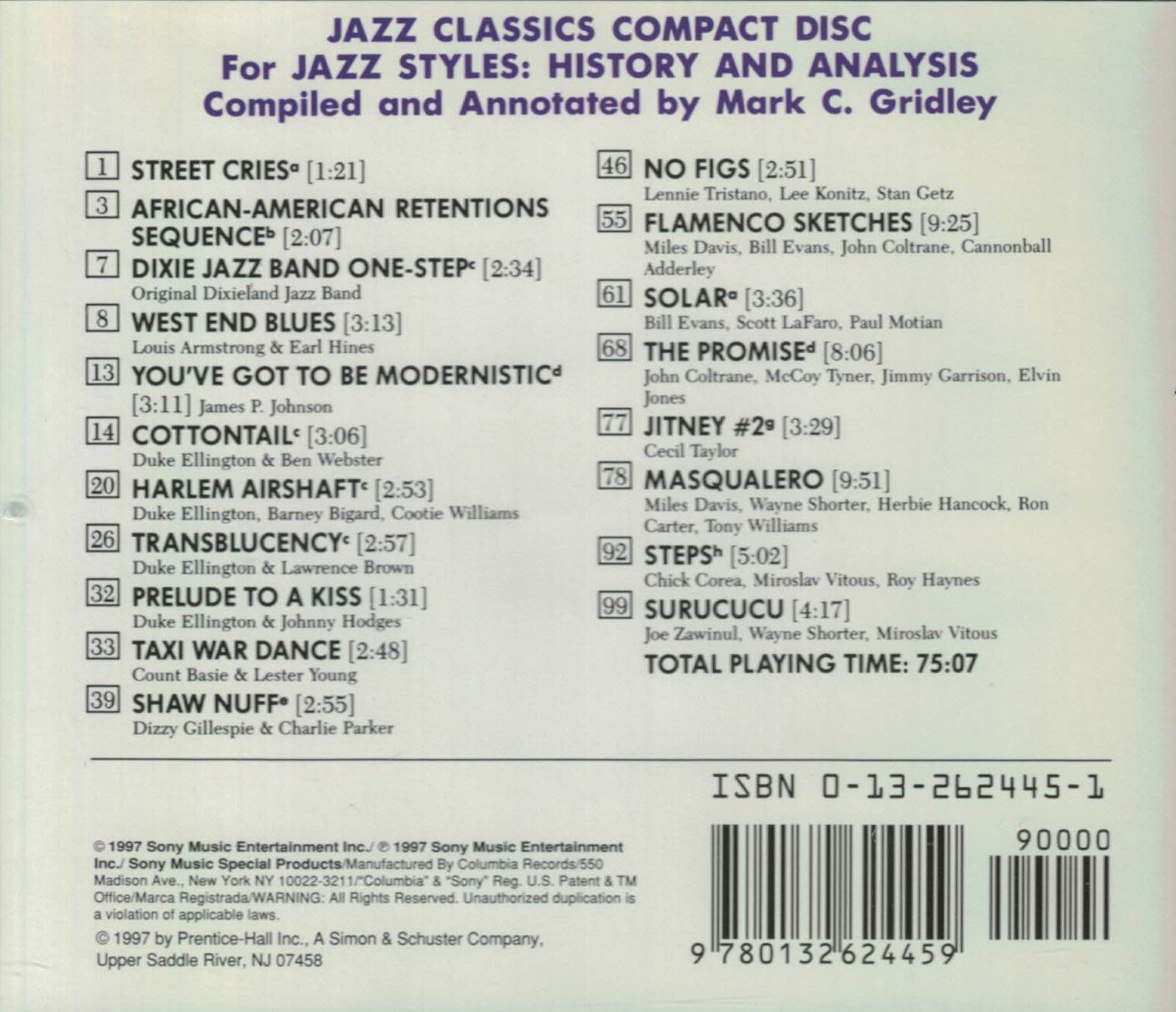 Jazz Classics Compact Disc for Jazz Styles: History and Analysis by ...