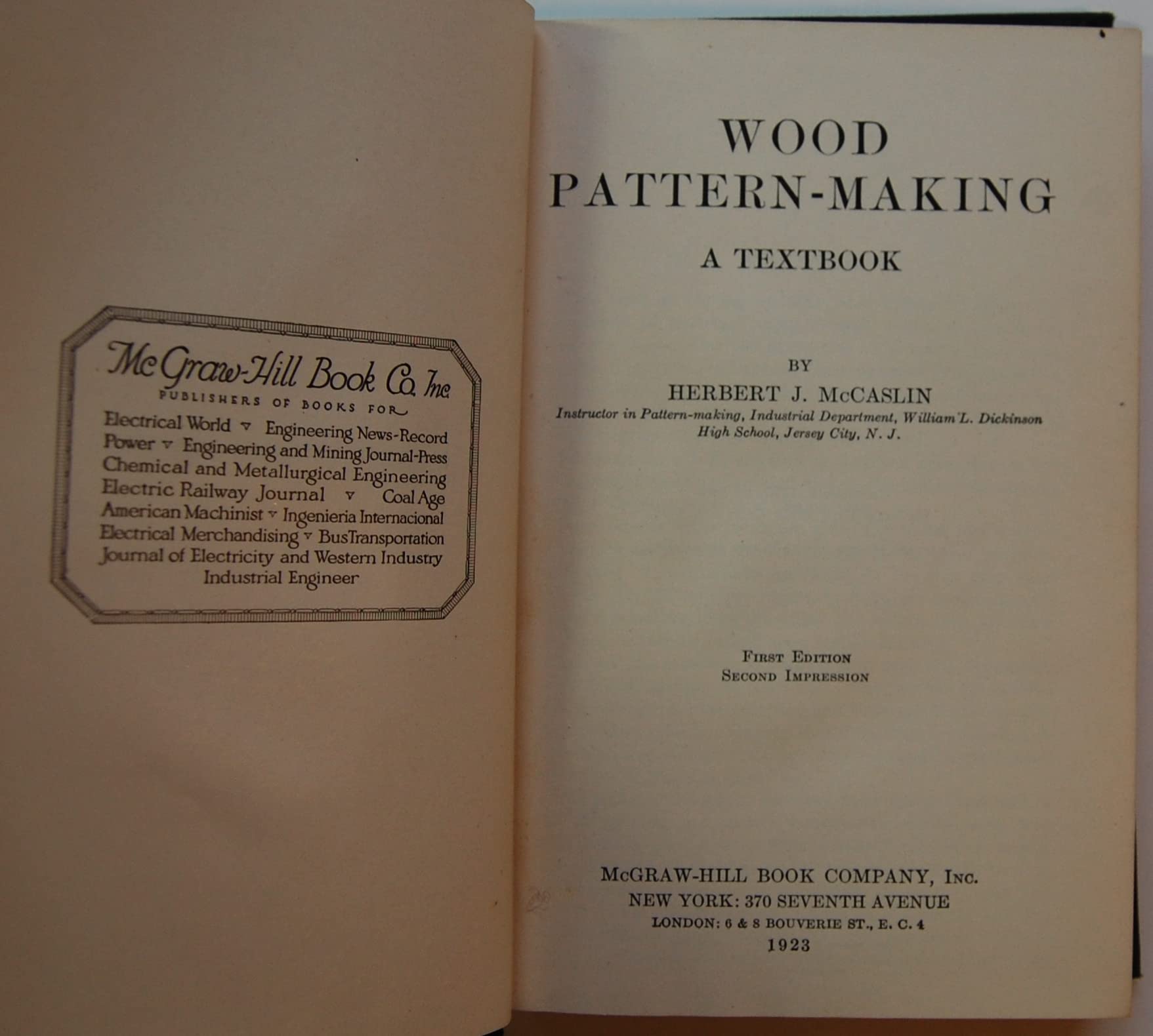 Wood pattern-making;: A textbook, by Herbert J McCaslin | Goodreads