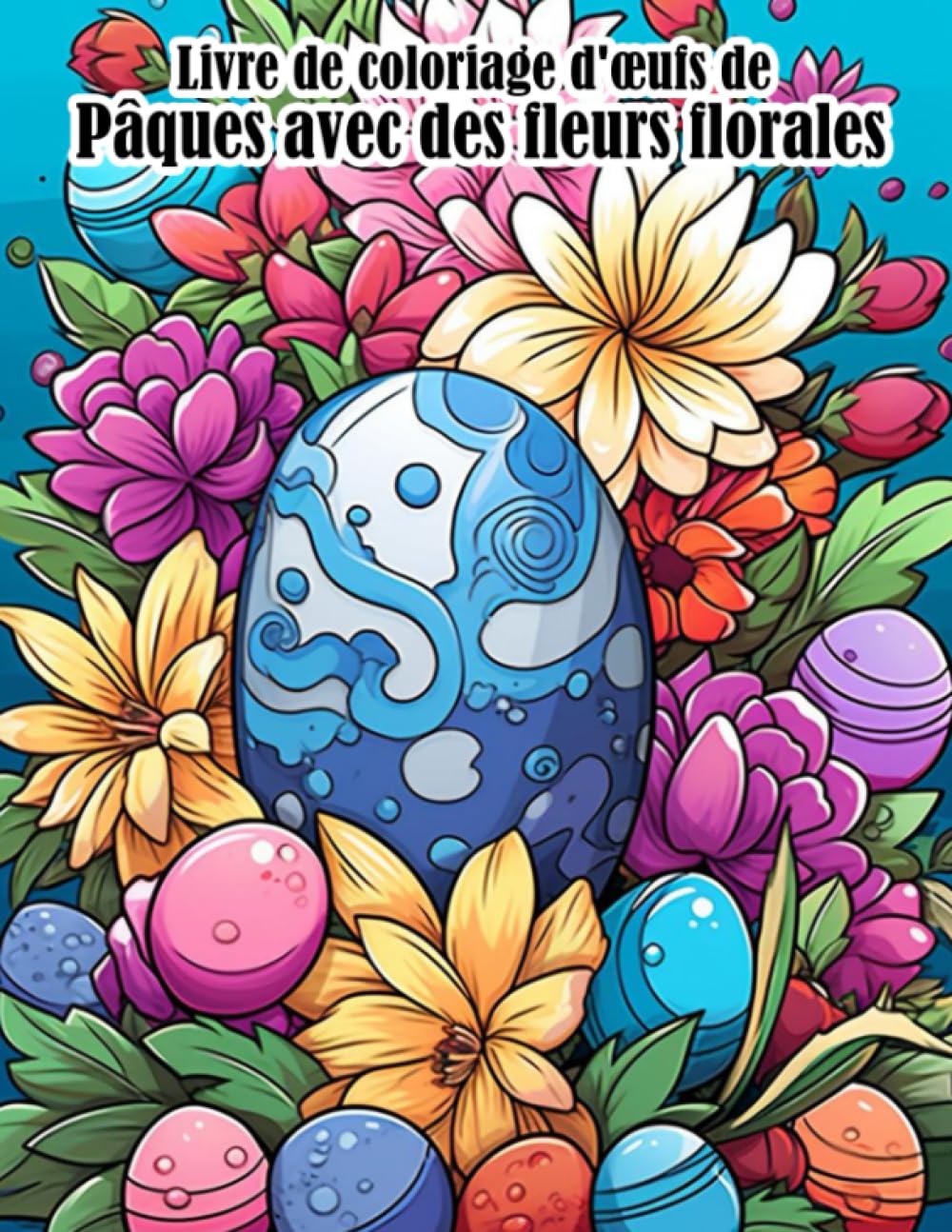 Livre de coloriage d'œufs de Pâques avec des fleurs florales: Belles ...