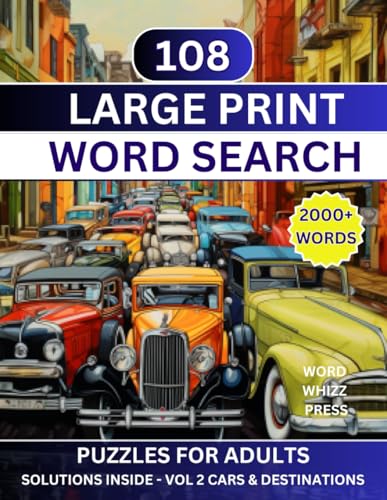 2000+ Words, 108 Large Print Word Search Puzzles for Seniors, Adults ...