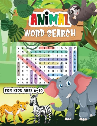 Animal Word Search Puzzle for Kids - 100 Puzzle with the Solution - Fun ...
