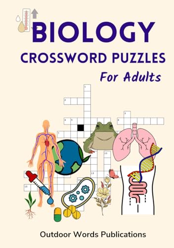 Biology Crossword Puzzles For Adults: Medium Level Puzzle Book for Fans ...