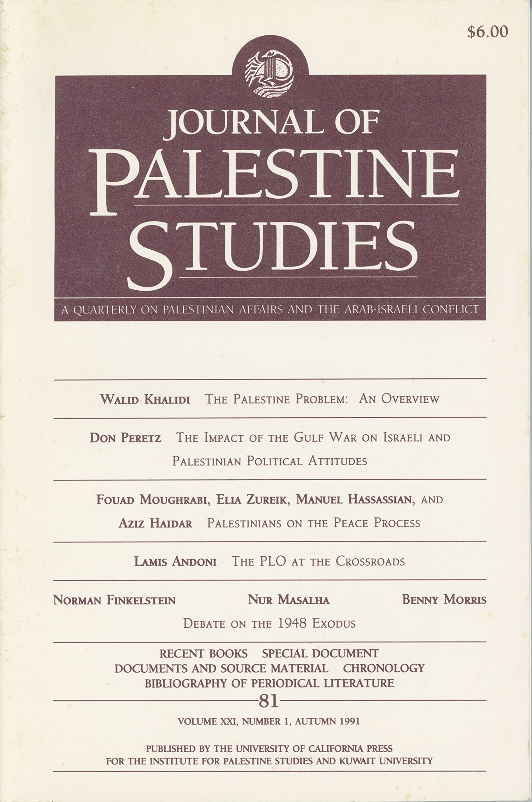 Journal of Palestine Studies, A Quarterly on Palestinian Affairs and ...