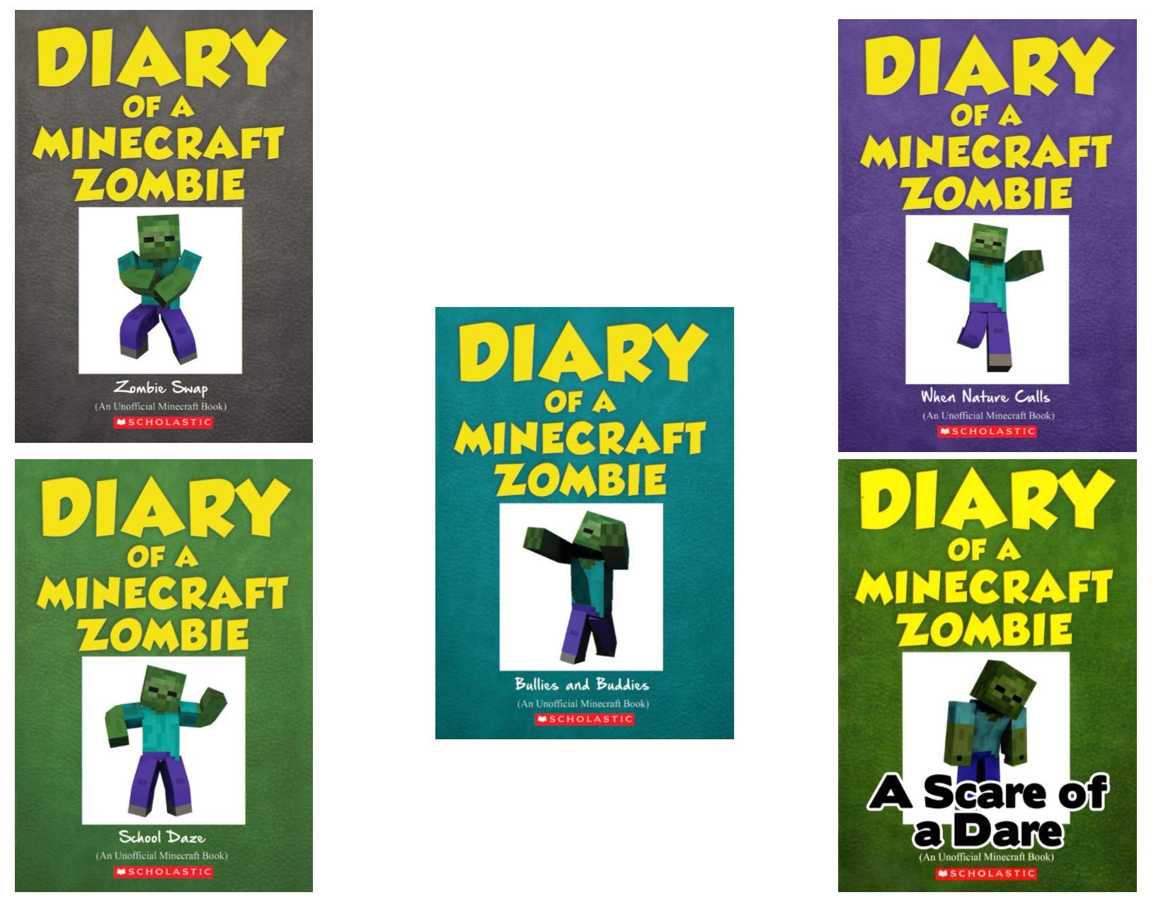 Diary of a Minecraft Zombie 5 Books Collection Vol 1-5 Humor & Funny ...