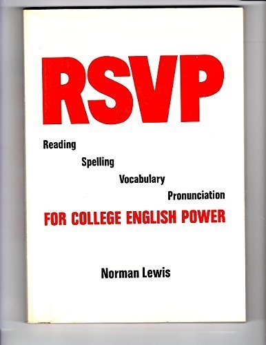 Rsvp Reading Spelling Vocabulary Pronunciation by Norman Lewis by ...