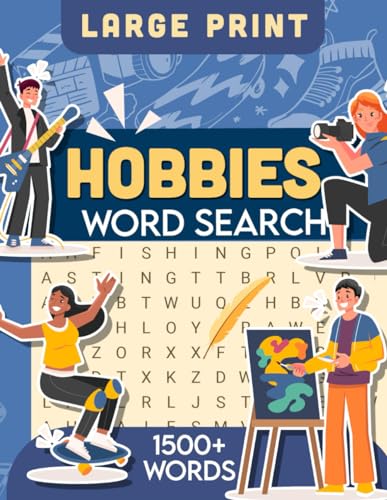 Hobbies Word Search Large Print: Challenging Puzzle Brain book For ...