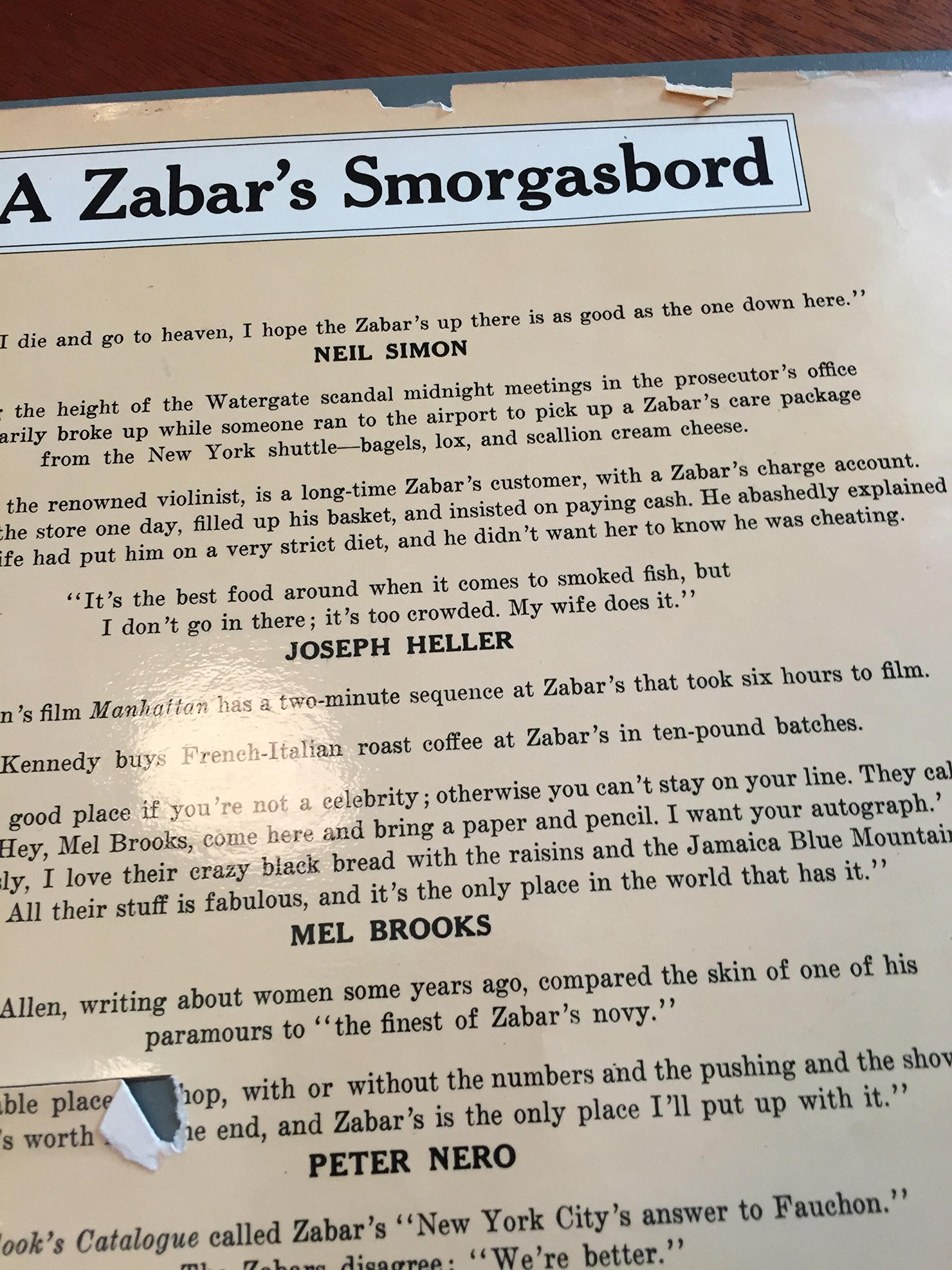 Zabar's Deli Book by Susan Katz | Goodreads