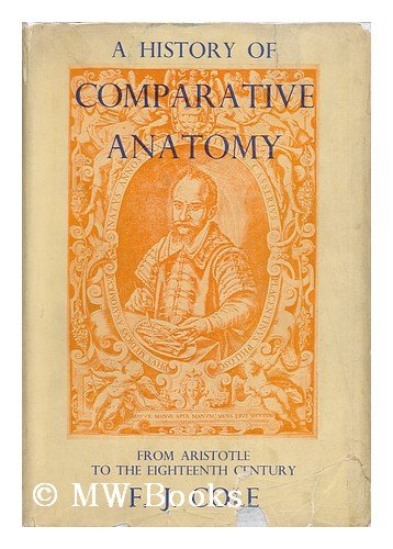 A HISTORY OF COMPARATIVE ANATOMY: FROM ARISTOTLE T by Francis J. Cole ...