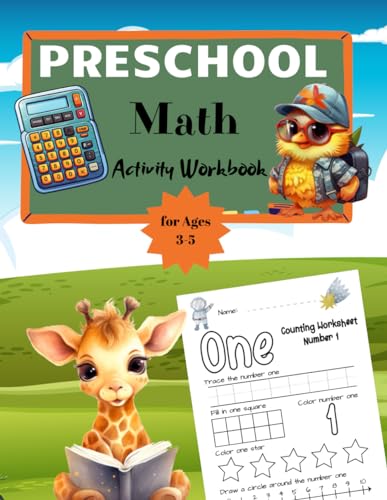 Preschool Math Workbook: Fun Educational Math Activity Book for Kids ...