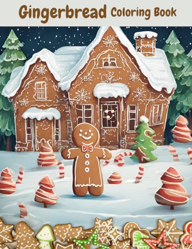 Gingerbread Coloring Book: 30 Friendly Easy Designs Gingerbread Men And ...