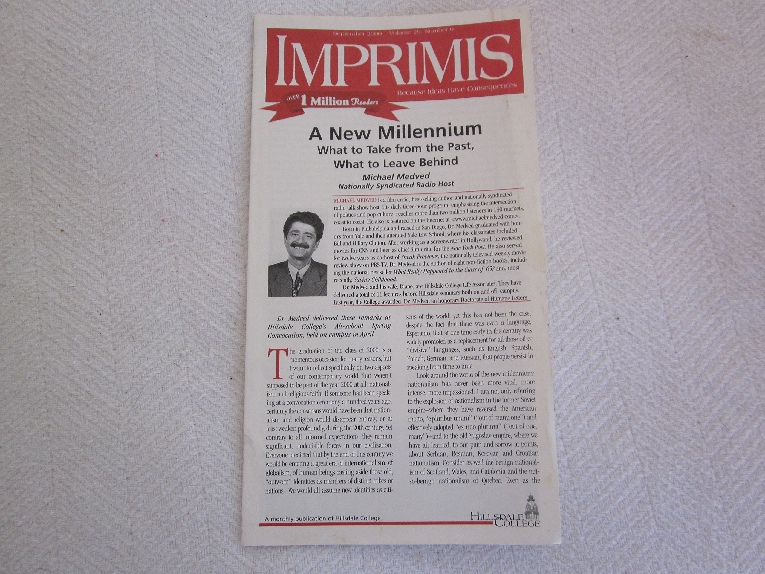 IMPRIMIS, September 2000 Volume 29, Number 9, A New Millennium, What to ...
