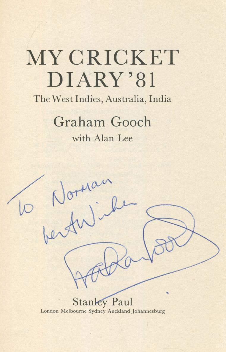 My Cricket Diary, 1981 by Graham Gooch | Goodreads