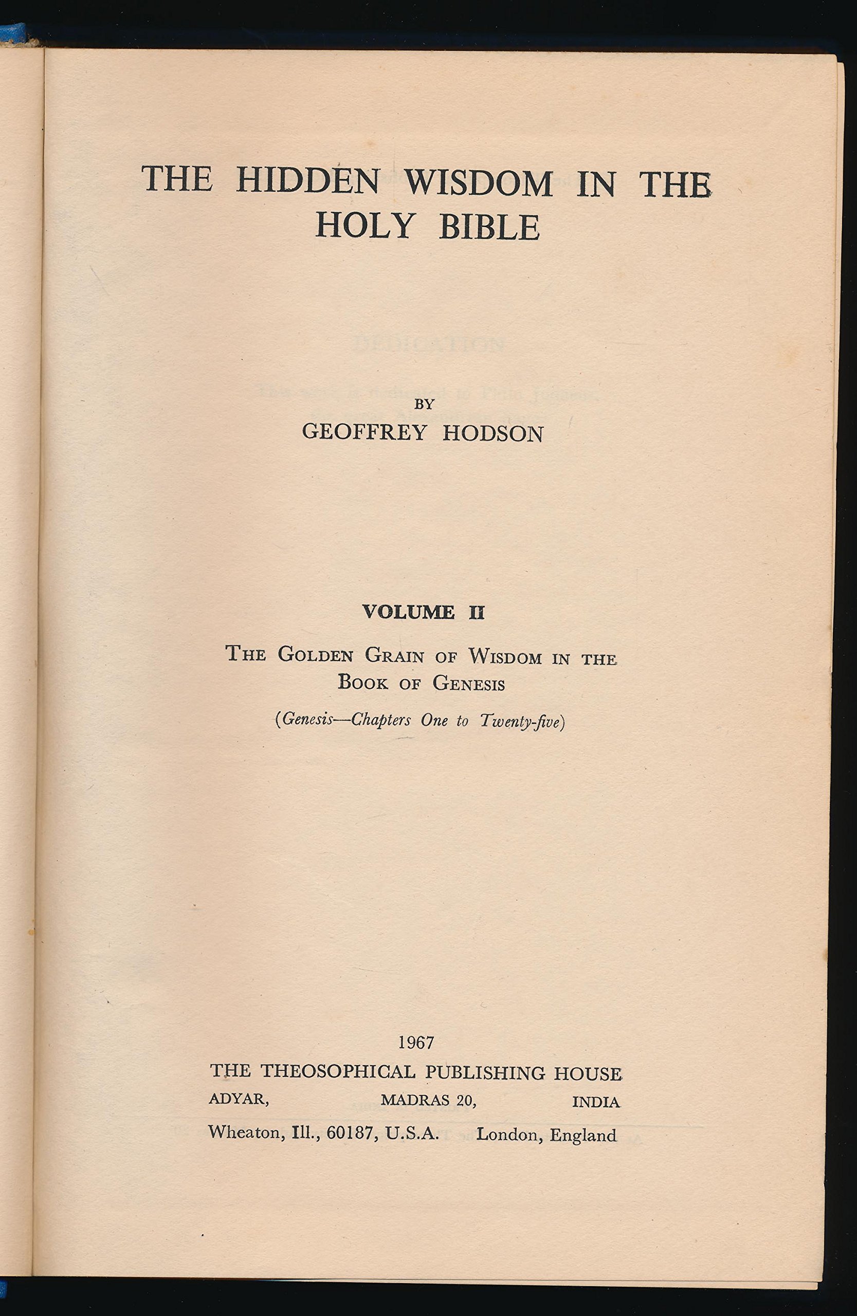 The Golden Grain of Wisdom in the Book of Genesis by Geoffrey Hodson ...